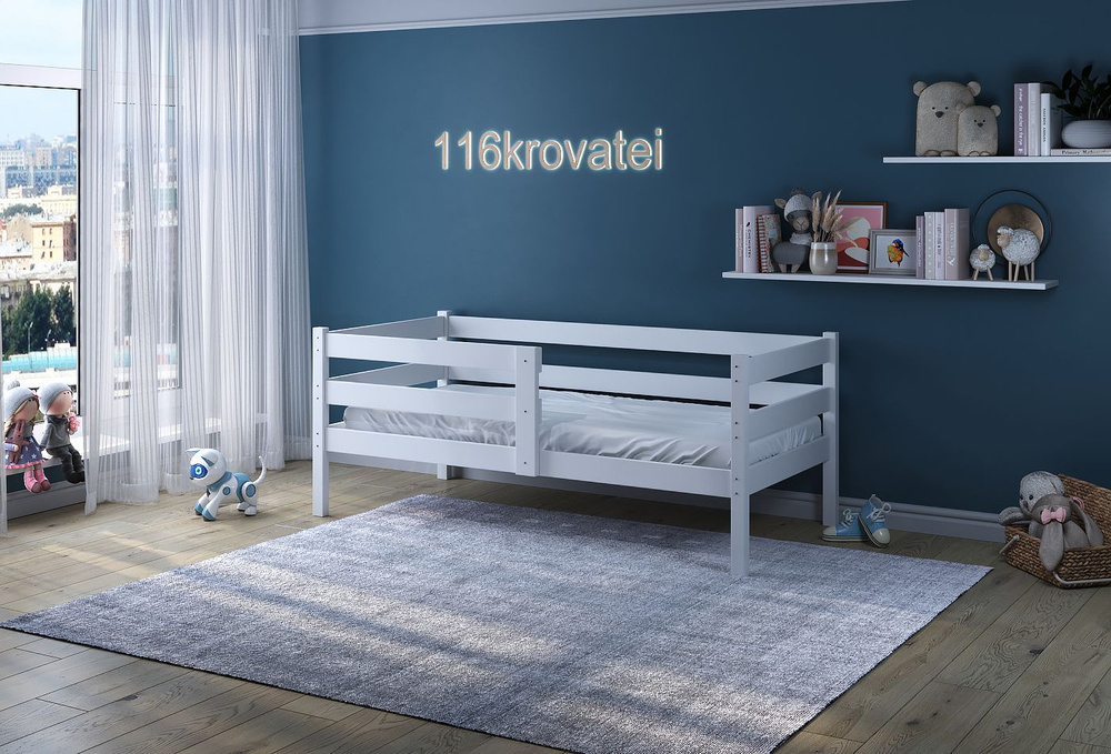 Детская кровать - софа 116krovatei из массива березы 200*90 белая ...