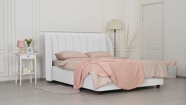 Двуспальная кровать 160х200 с подъемным механизмом, "Hellen" с мягким ...