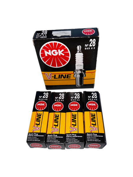 Комплект свечей зажигания NGK №28 BKR6E 4856, 4 шт (VW Golf, Jetta ...