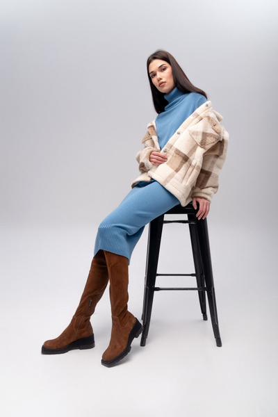 Сапоги Женский Milana, размер 36 коричневый Демисезон 6 Толстый каблук Россия Молния купить c ...