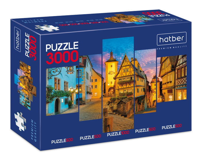 Пазлы Hatber Premium 500+500+1000+500+500 элементов "5 картинок в 1 коробке" -Уголок Европы ...