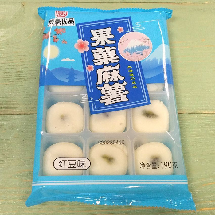 Рисовое моти (mochi, мочи) пирожное с красной фасолью без сахара 190гр ...