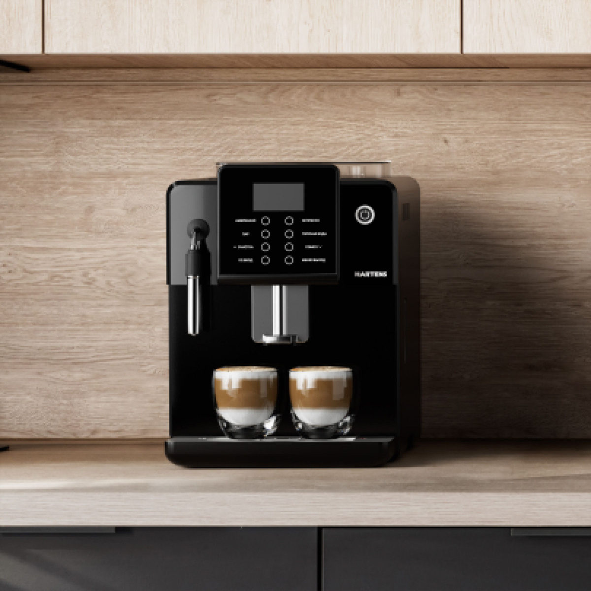 Автоматическая кофемашина Hartens A11PBT, черный купить по выгодной цене в интернет-магазине ...
