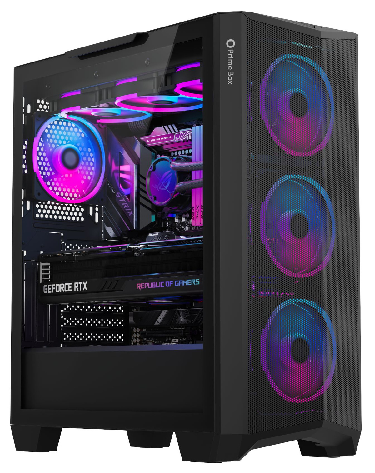 Корпус игровой Prime Box Warrior Z16 Black + закаленное стекло, EATX ...