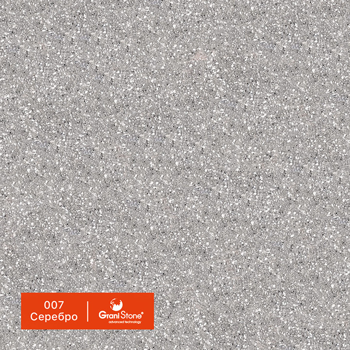 1 кг Жидкий гранит GraniStone, коллекция Natural, арт. 007 Серебро ...