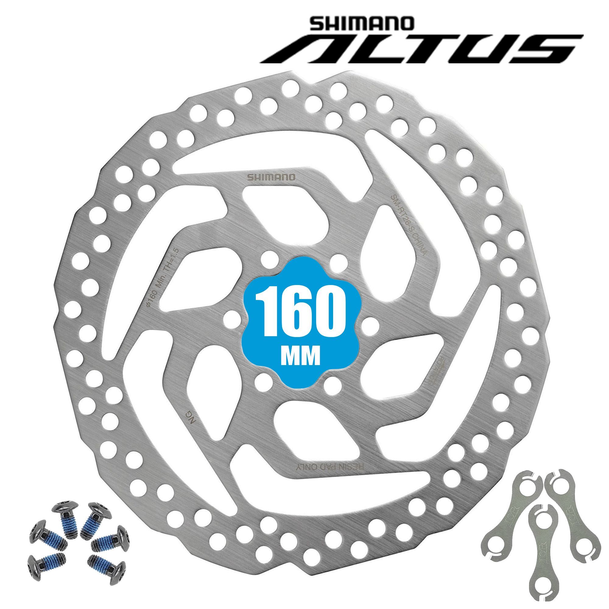Тормозной диск (ротор) для велосипеда, 160 мм, с болтами и гроверами ...