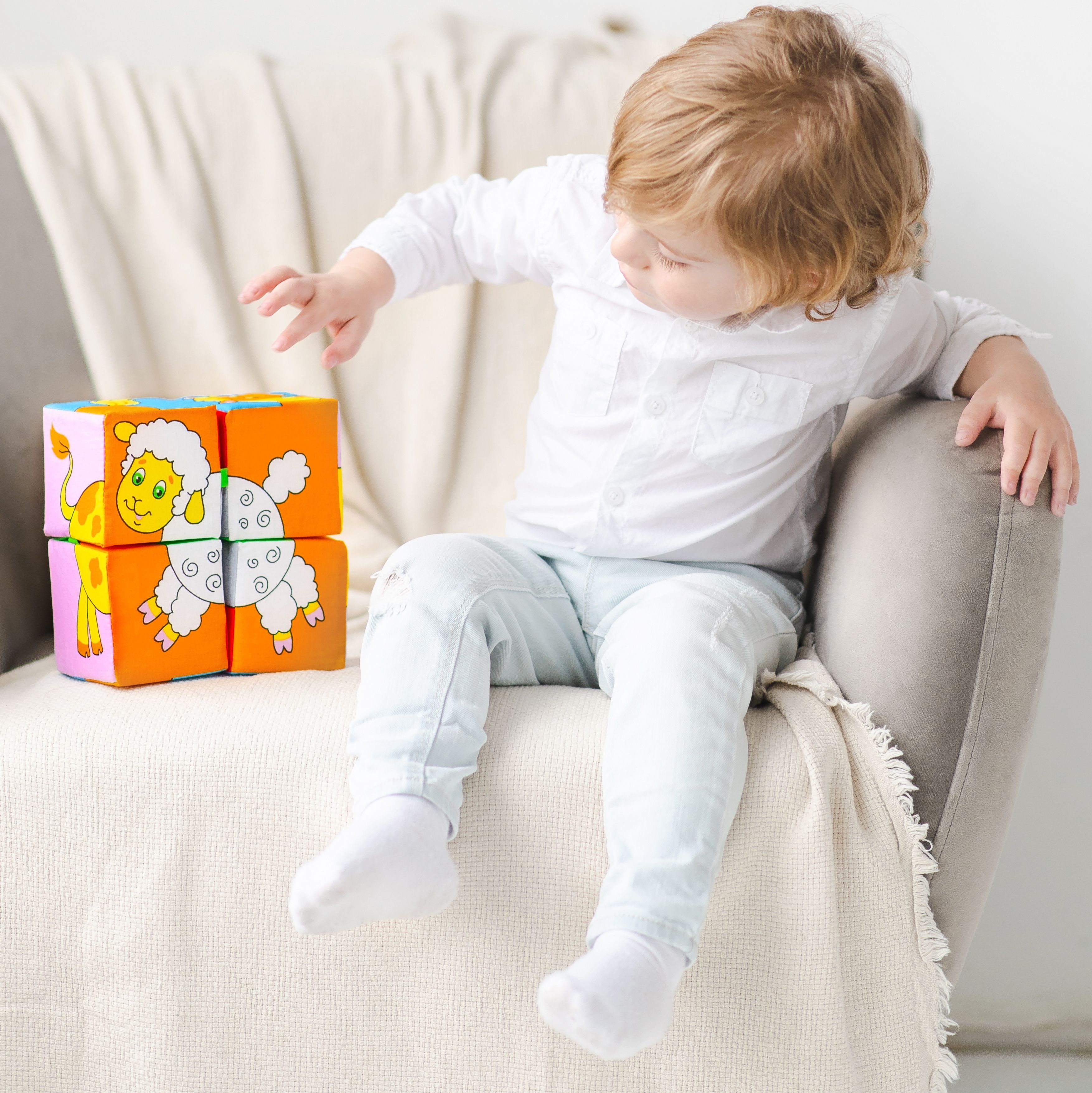 Кубики Мякиши набор из 4-х мягких развивающих кубиков с картинками ...