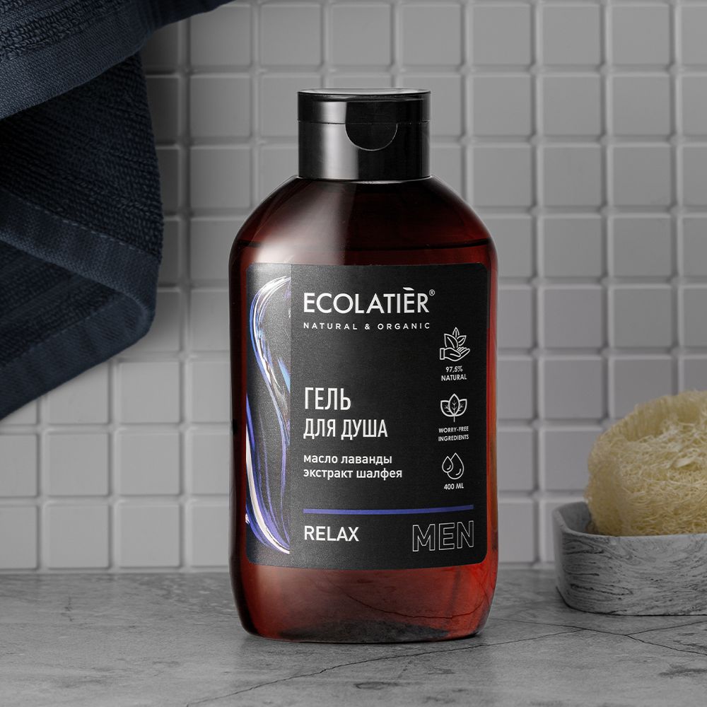 ECOLATIER / Мужской шампунь Защита от перхоти и гель для душа Relax / 400 мл, 2 шт. - купить с ...