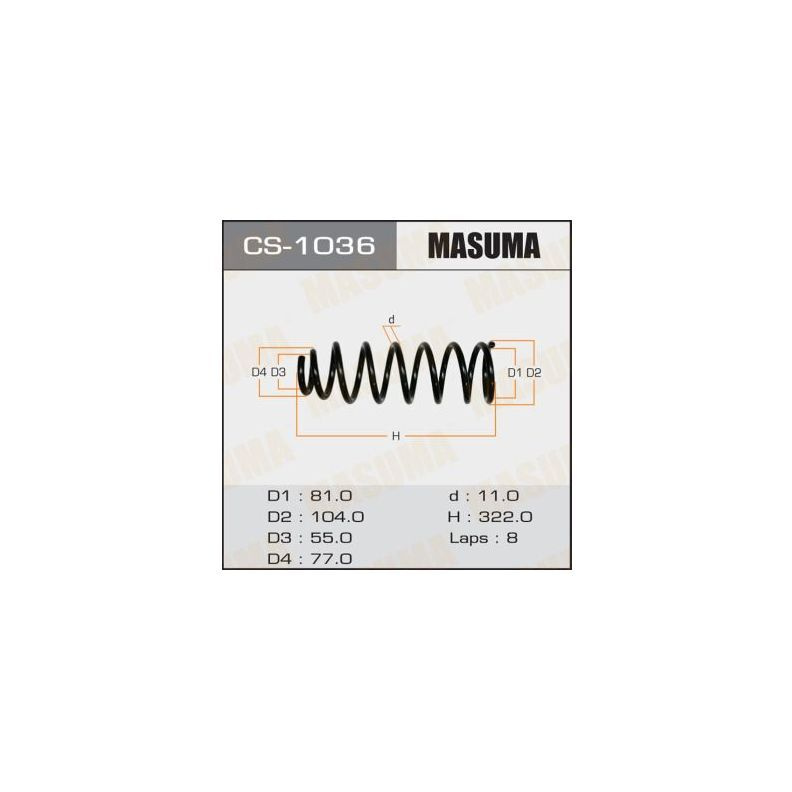 Пружина подвески Toyota Corolla Fielder (E121, E122, E123) 00- задняя Masuma CS-1036 MASUMA ...