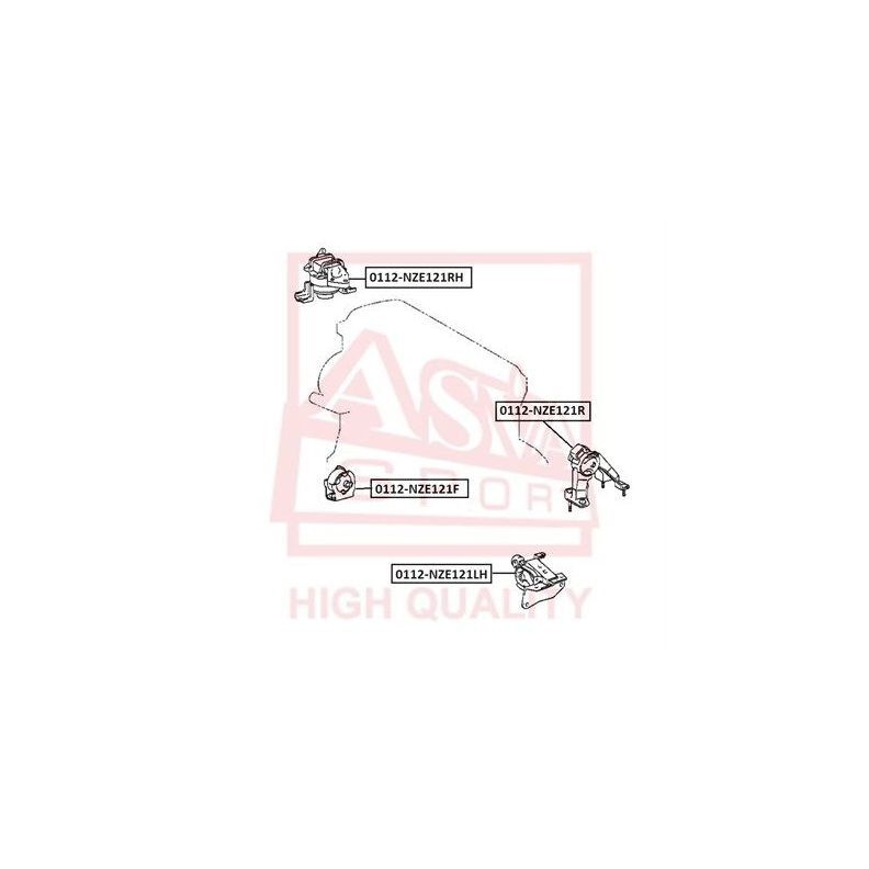 Опора двигателя - ASVA арт. 0112NZE121LH - купить по выгодной цене в ...