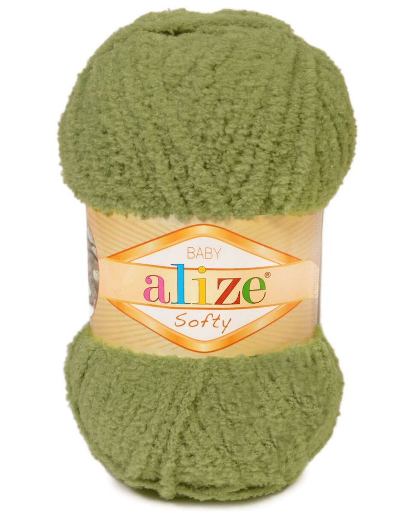 Пряжа Alize Softy: 485 (Зеленая Черепаха) / Ализе Софти / 5 шт / 115 м / 50 г / микрополиэстер ...