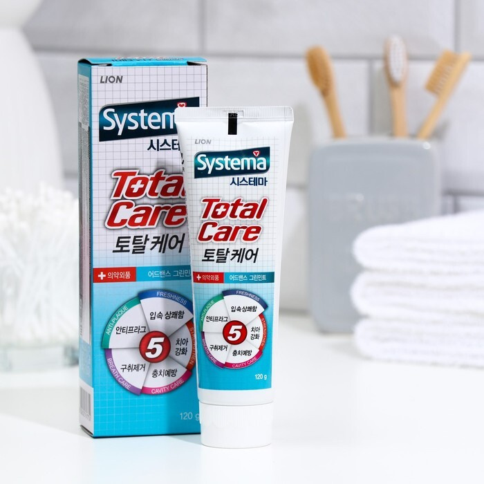Зубная паста CJ Lion Systema Комплексный уход, Мята, 120 грамм - купить с доставкой по выгодным ...