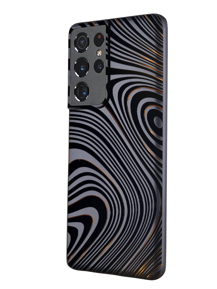 Силиконовый чехол Mcover для Galaxy S21 Ultra, Бронзовые линии - купить ...