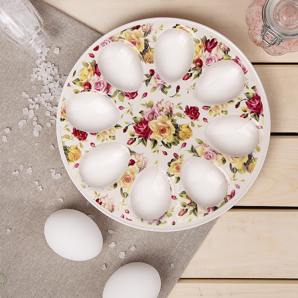 Подставка для яиц Доляна "Сад роз", диаметр: 19,5 см купить по низкой ...