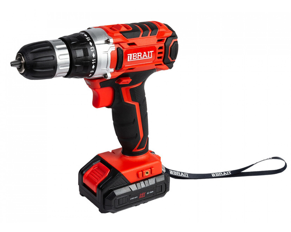 Дрель аккумуляторная BCD16S (14,4В Li-ion, 2 аккумулятора 1,5Ач, 2 скорости, 26Нм, индикатор ...