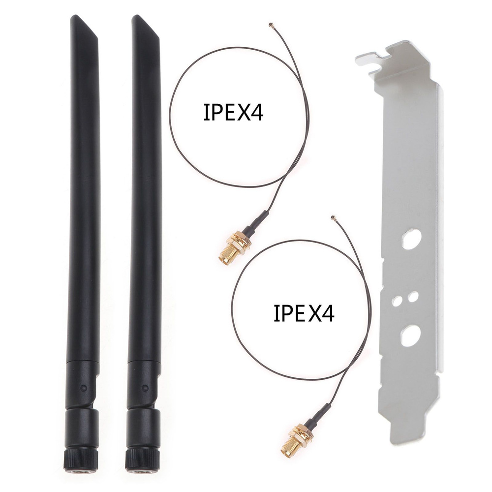 2x8Dbi двухдиапазонный 2,4G/5 ГГц для M.2 IPEX MHF4, кабель 20 см для RP-SMA, комплект антенн с ...