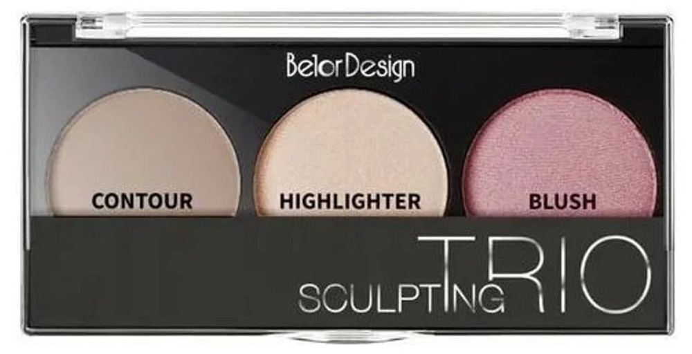 Belor Design Набор для контуринга лица, Sculpting Trio, тон 002 ...