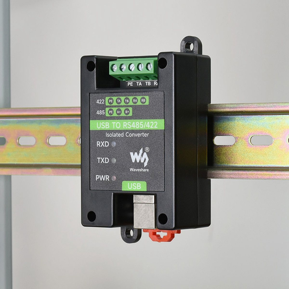 Waveshare USB to RS485/422 Rail-Type Промышленный изолированный ...