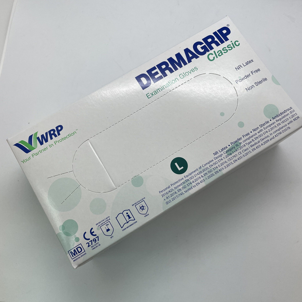 Dermagrip Перчатки медицинские, 50, L, Латекс - купить с доставкой по ...