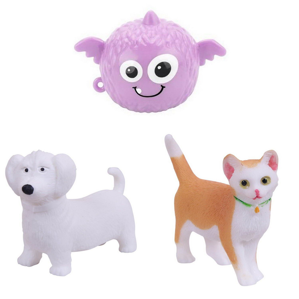 Набор игрушек Junfa антистресс - тянучки: кошка, монстрик, такса - купить с доставкой по ...