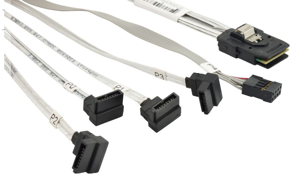 Кабель Sas Sata3 6 0 Гбит с Supermicro Кабель Cbl 0288l 01 Minisas Sff 8087 4x Sata Sideband