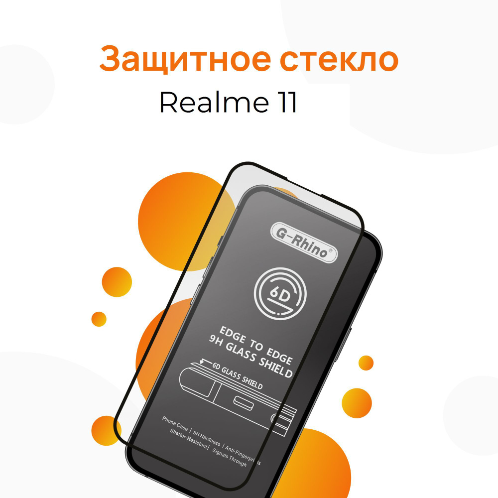 Премиальное защитное стекло для Realme 11 (Рилми 11), Narzo 60 с ...