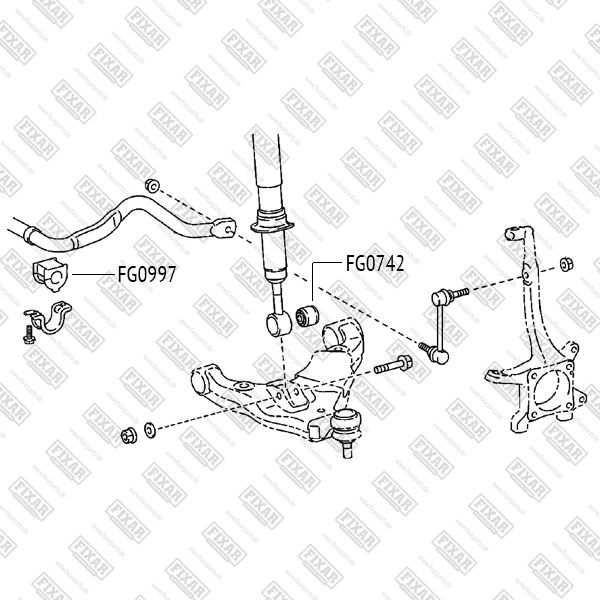 Втулка стабилизатора переднего TOYOTA Land Cruiser Prado 150 09- FIXAR ...