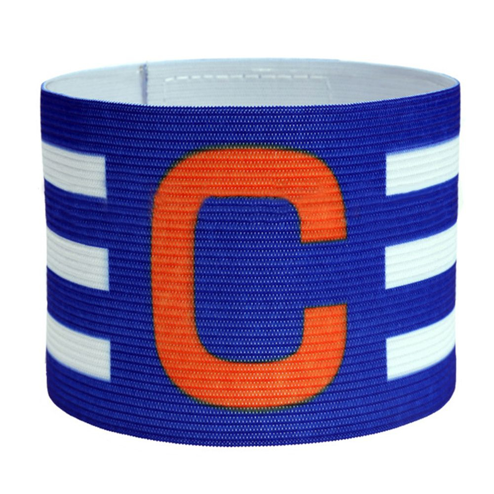 Футбольная капитанская повязка. Эластичная липучка (синяя полоска ...