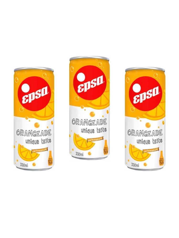 Газированный напиток Epsa Orangeade Апельсин 330мл х 3шт - купить с ...