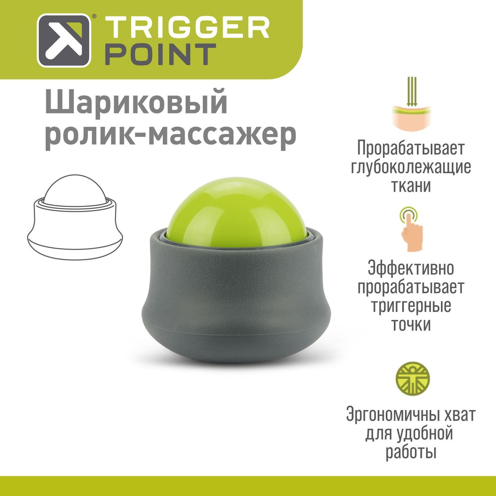 Роликовый массажер для тела и лица ручной Trigger Point HANDHELD (шариковый; антицеллюлитный ...