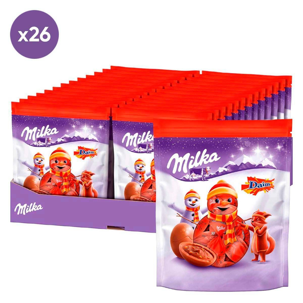 Новогодние шоколадные яйца конфеты Milka Xmas Bonbons Daim (Германия ...