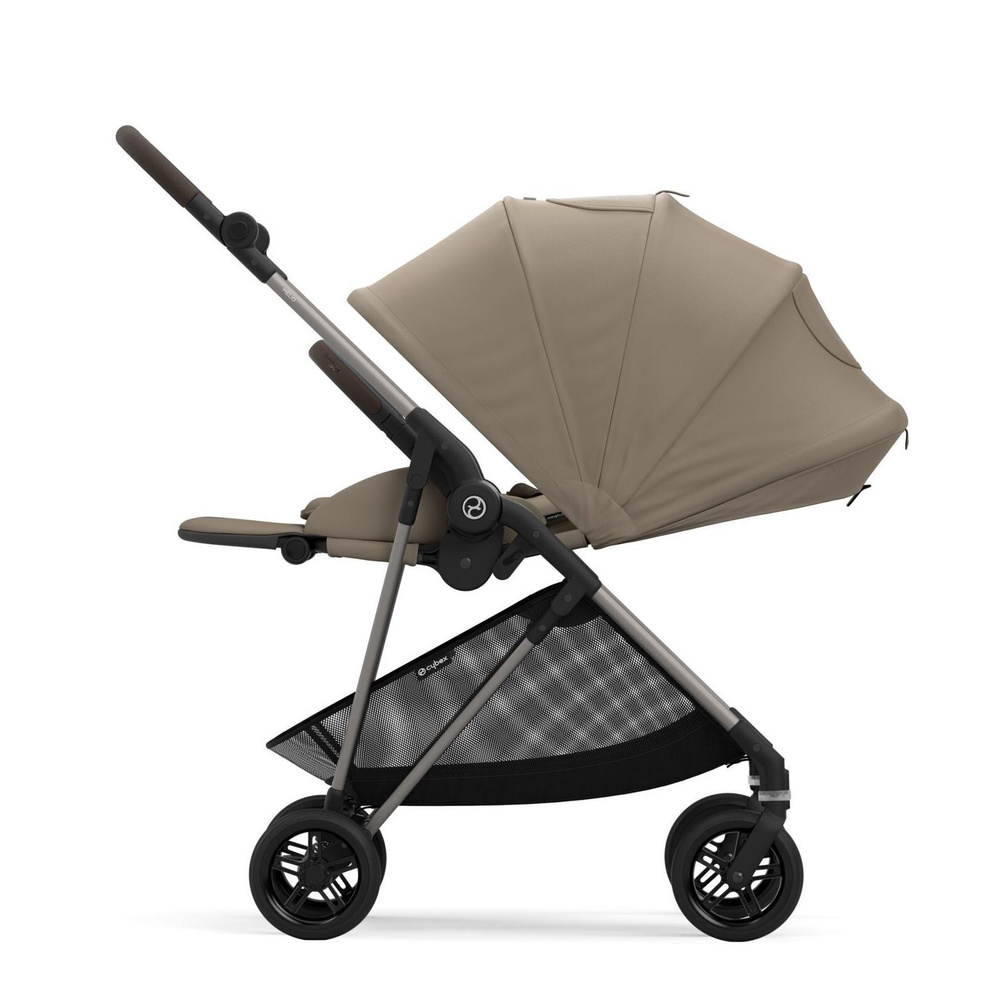 Cybex Детская коляска Melio 3, рама Bronze/текстиль Beige с дождевиком ...