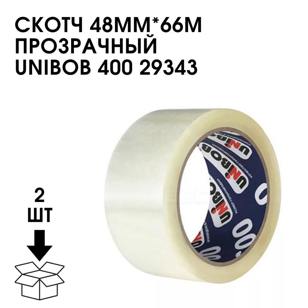 Скотч 48мм*66м прозрачный UNIBOB 400 29343 купить на OZON по низкой ...