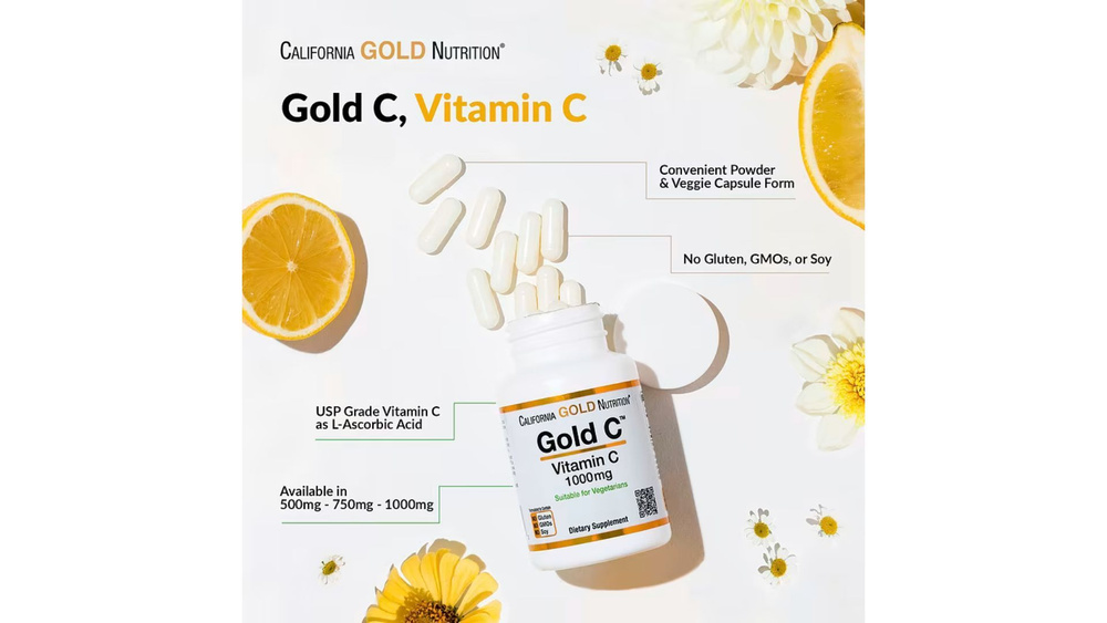California Gold Nutrition, Gold C, витамин C, 1000 мг, 60 ...