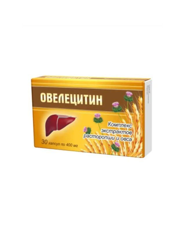 Овелецитин Комплекс экстрактов расторопши и овса капсулы по 400 мг №30 ...