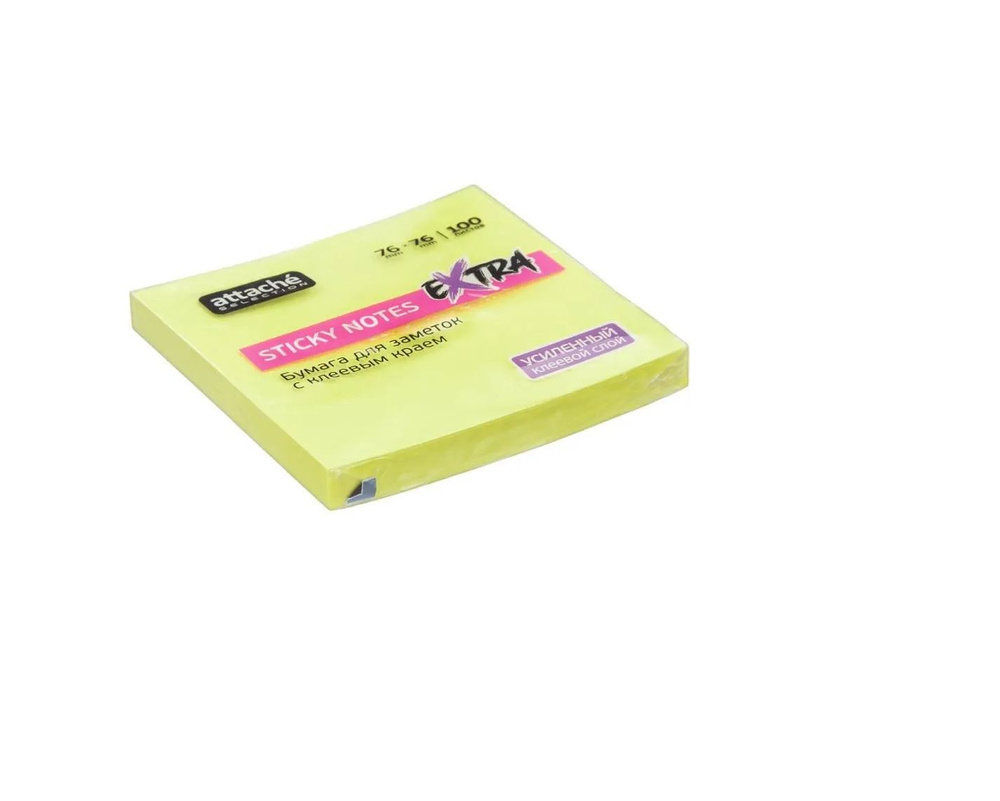 Стикеры Attache Selection Extra с клеев. краем 76х76, неон, голубой 100л - купить с доставкой по ...