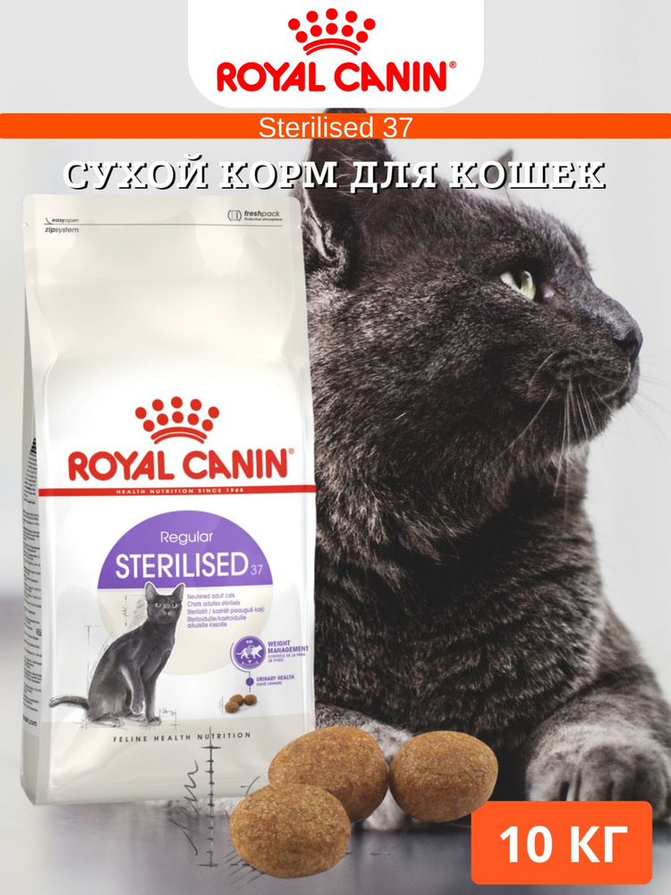 Сухой корм для кошек Royal Canin Sterilised 37 10 кг - купить с доставкой по выгодным ценам в ...