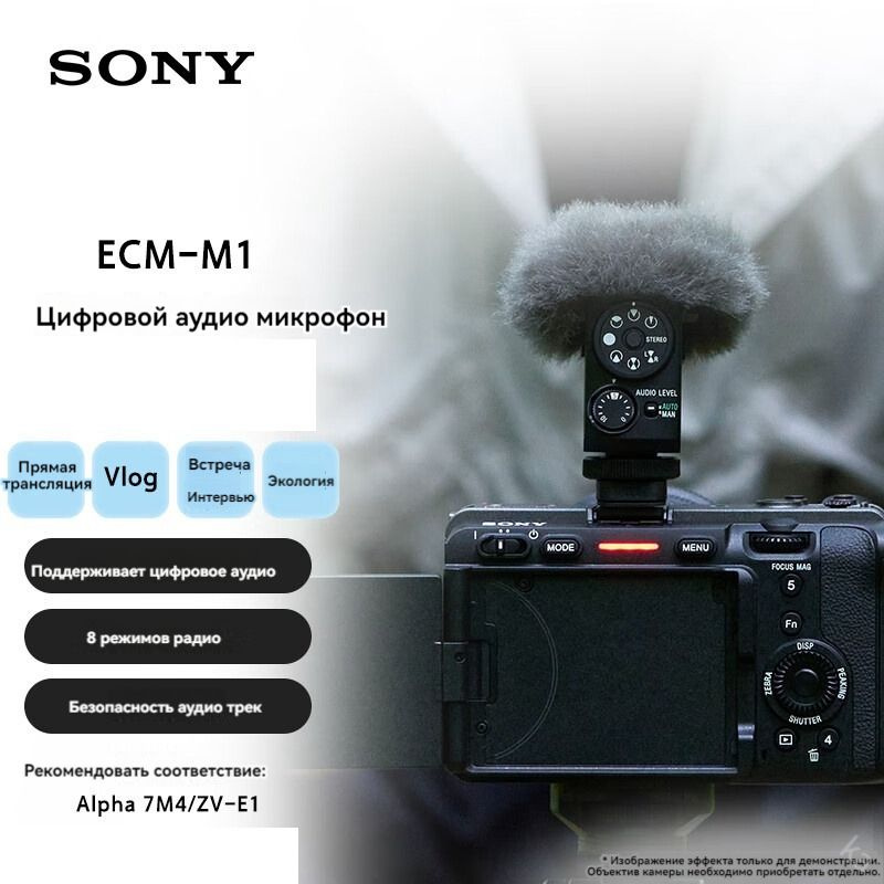 Sony Микрофон для фото и видеокамер SONY ECM-M1, черный матовый купить на OZON по низкой цене ...