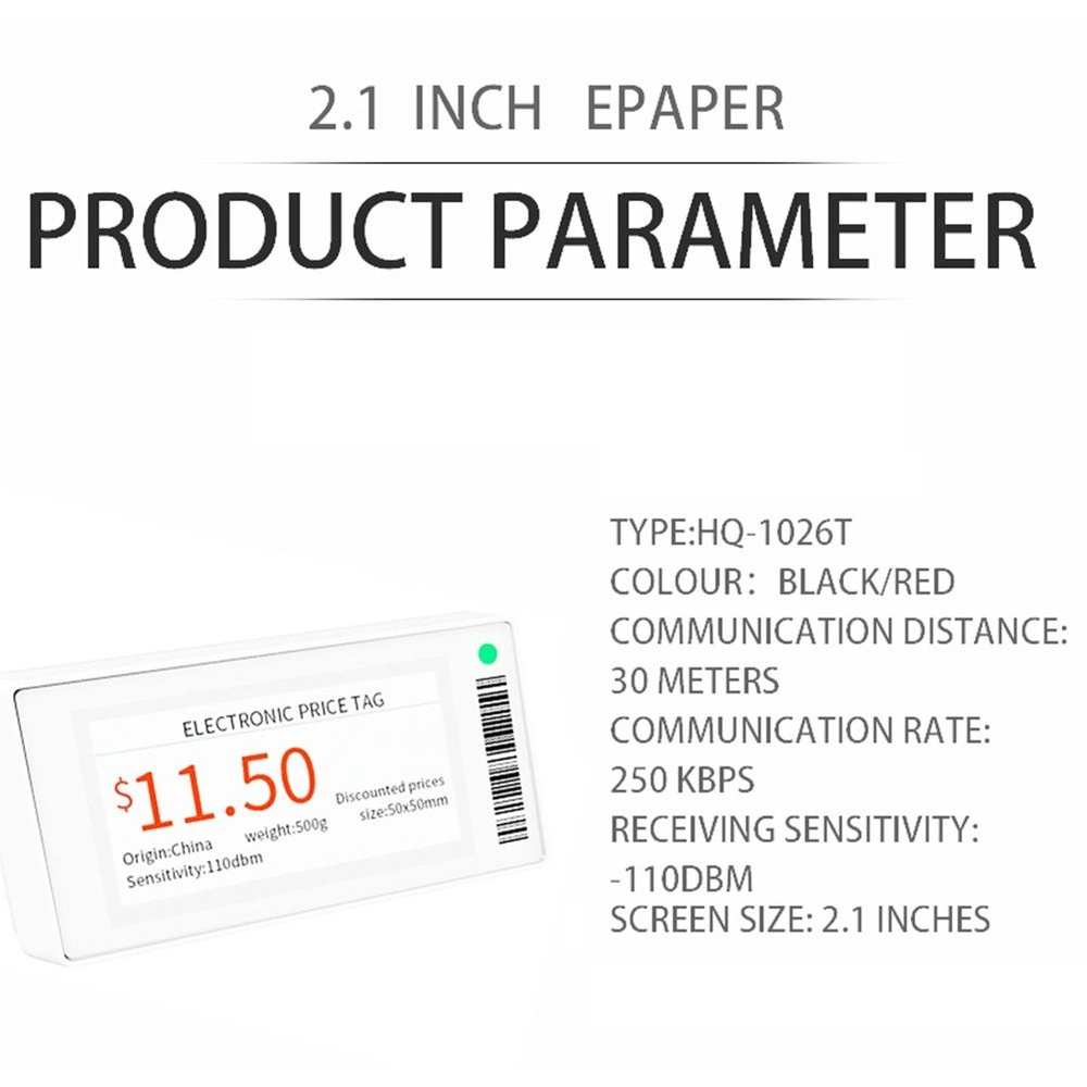 2,1-дюймовый экран Eink Eink Epaper Electronic Pri Tag Display Card ...