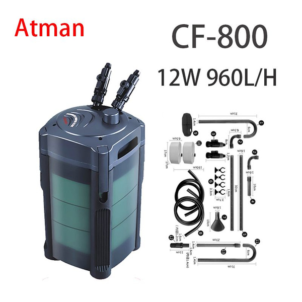 Внешний фильтр для аквариума Atman CF-800, 12 Вт, 960 л, рекомендуется для аквариумов объемом ...