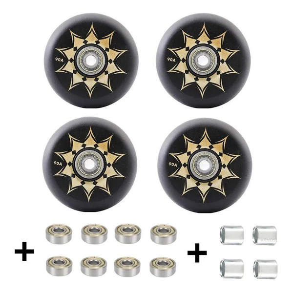 4 Колесо для роликов PU твердость 90A 64мм68мм70мм72мм76мм80мм купить на OZON по низкой цене ...