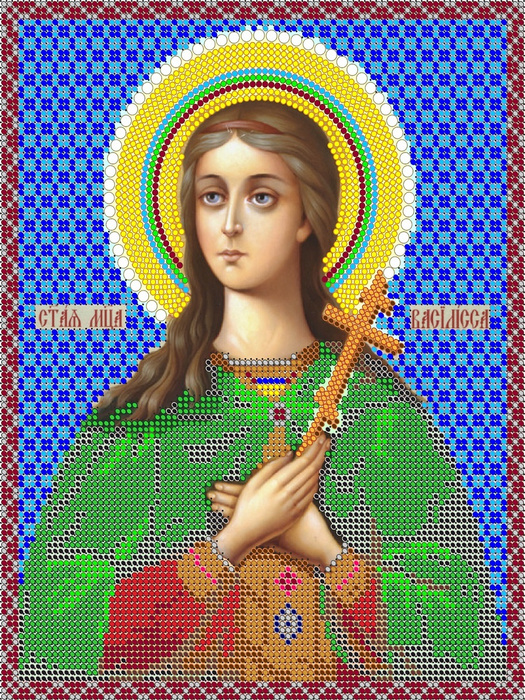 Схема для вышивания бисером Светлица без бисера икона Св Василиса 19 24см купить с