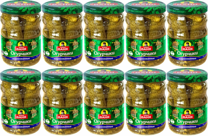 Огурчики Дядя Ваня маринованные, комплект: 10 упаковок по 950 г ...