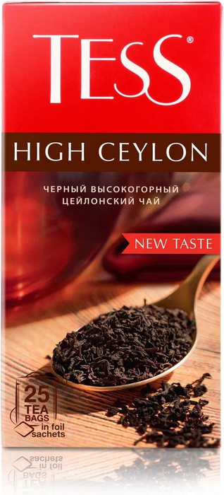 Чай в пакетиках черный Tess High Ceylon, 25 шт - купить с доставкой по ...