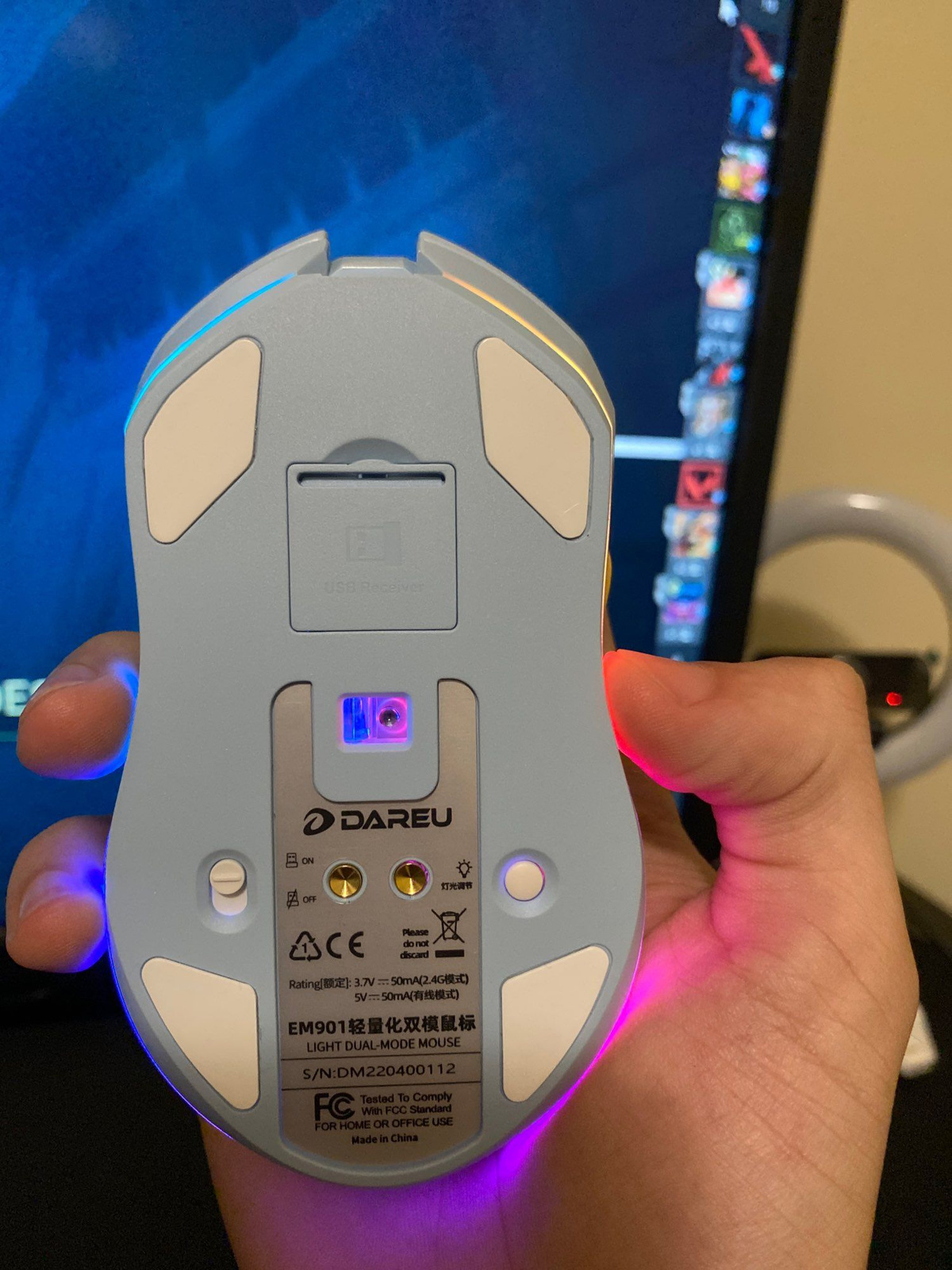 Игровая мышь беспроводная DAREU беспроводная EM901X , синий,EM901X ...