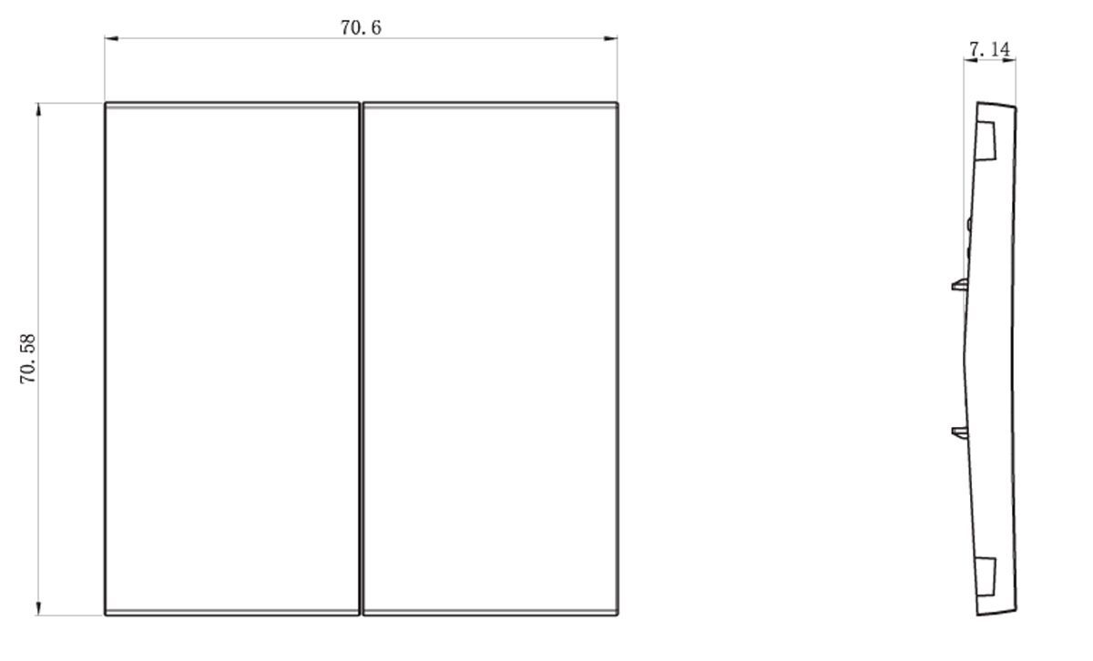 Выключатель двухклавишный, клавиша двойная, алюминий, серия (тип) DA ...