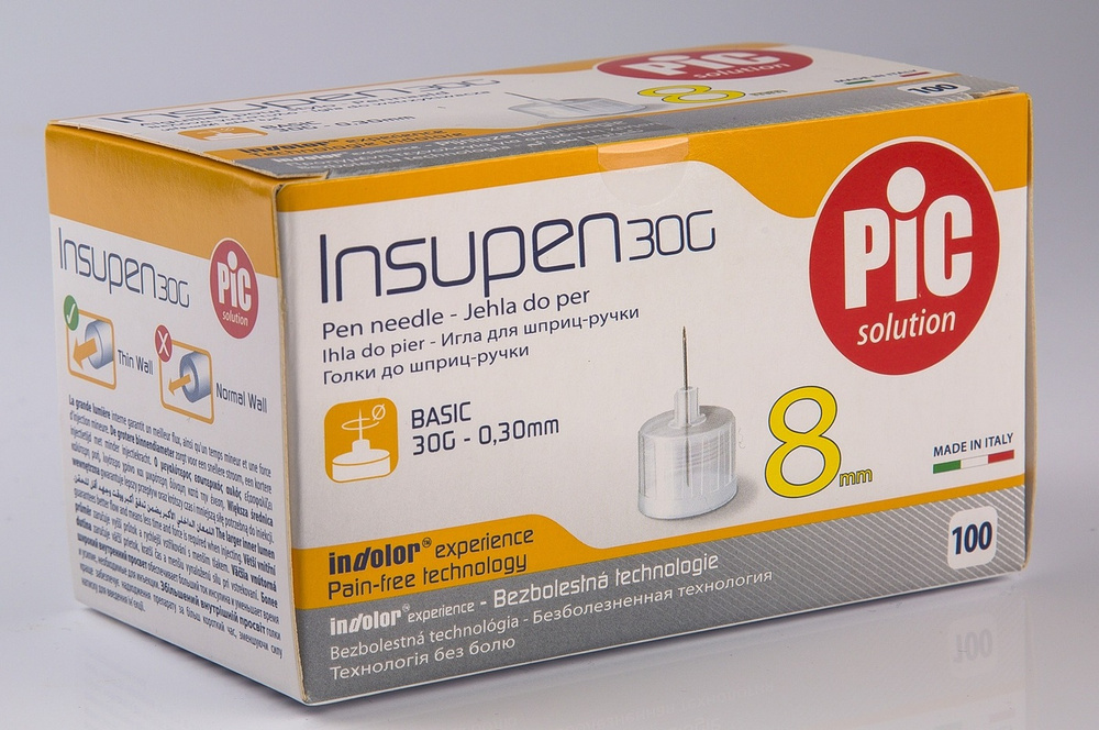 Иглы одноразовые INSUPEN (Инсупен), 8 мм (100 штук) — купить в интернет ...
