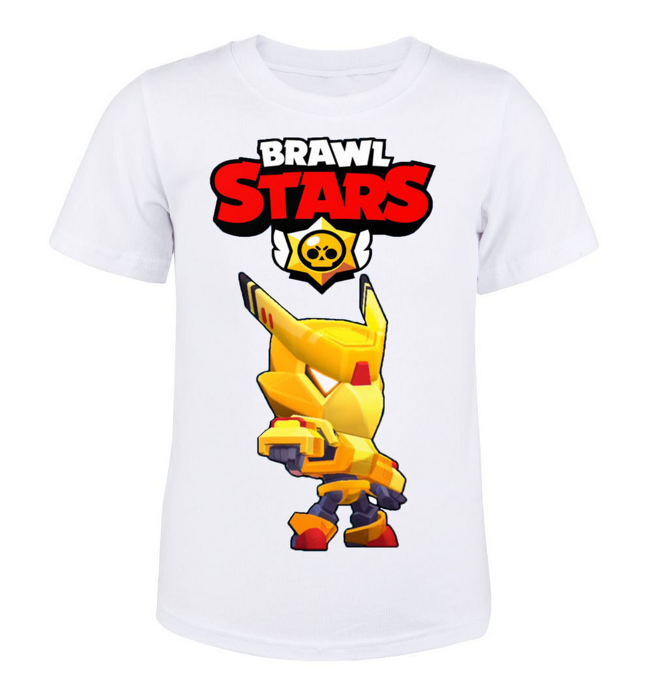 Футболка Brawl Stars, размер 143, цвет белый, Внешняя сторона ...
