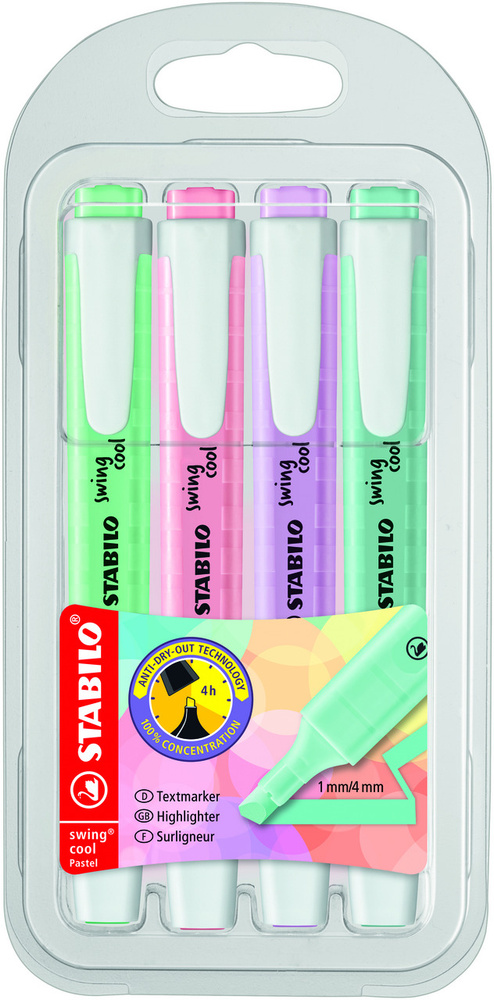 STABILO Текстовыделитель, 4 шт. купить на OZON по низкой цене (1227513913)