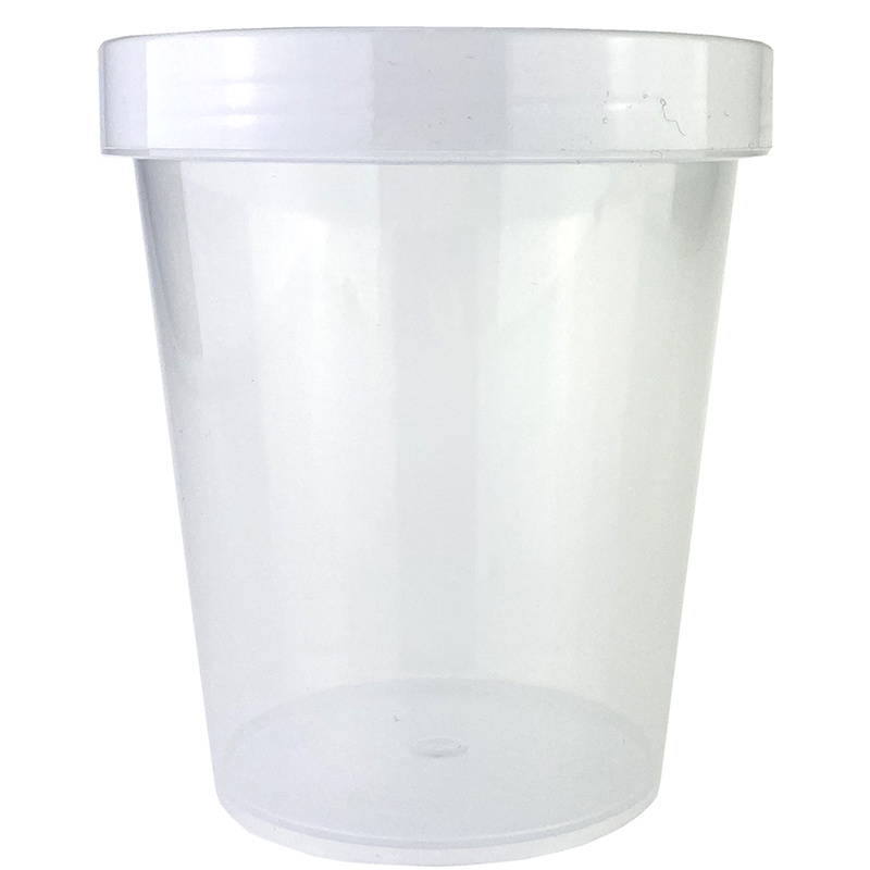 Баночка пластиковая 250 мл высокая стакан с широкой винтовой крышкой 25 ...